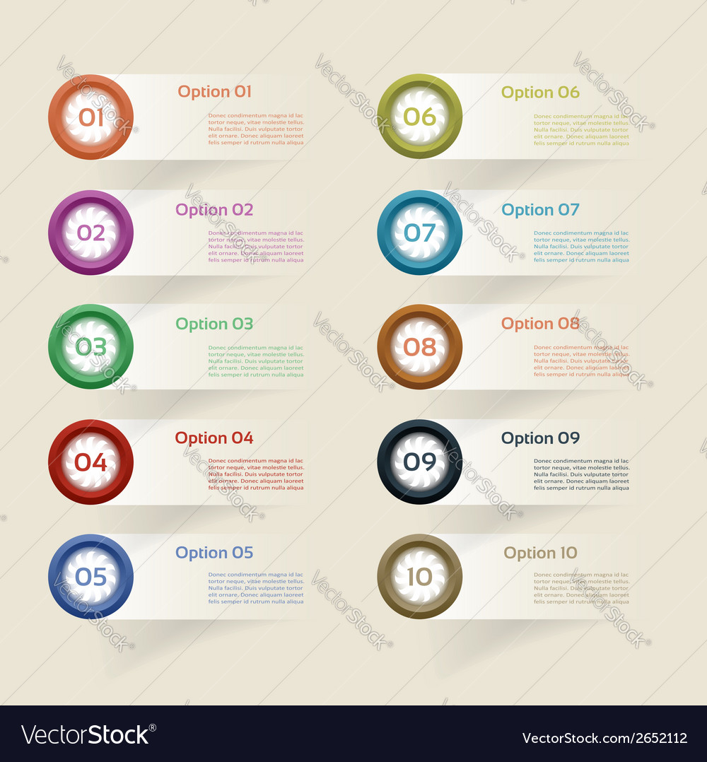 Chart with ten steps Royalty Free Vector Image