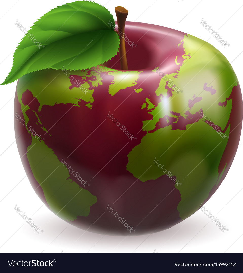 Globe apple concept Royalty Free Vector Image - VectorStock