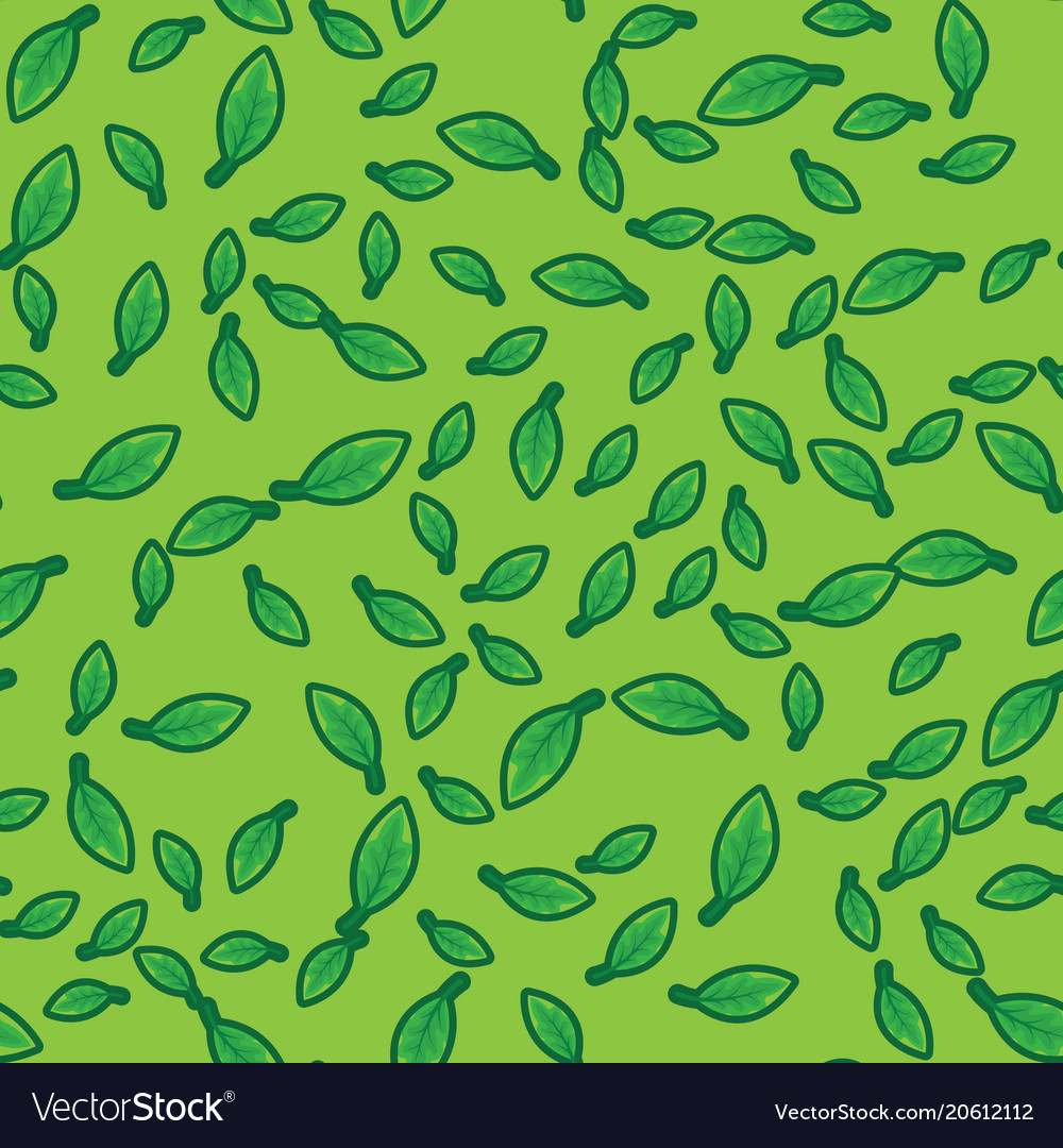 Green leaves pattern background pattern foliage Vector Image