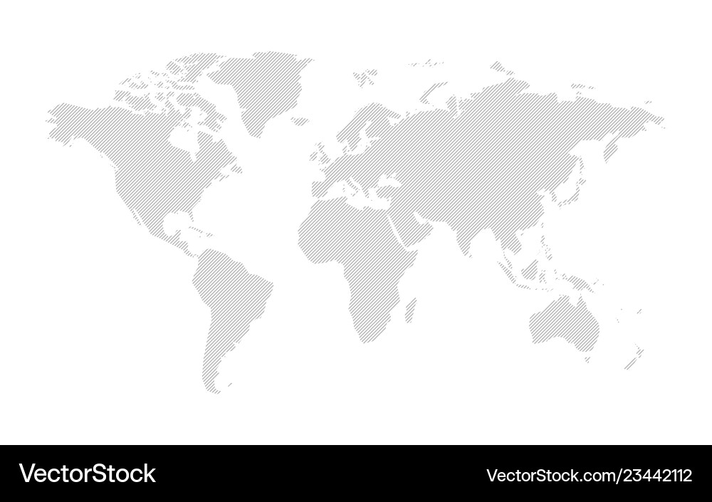 Hatched map of the world Royalty Free Vector Image