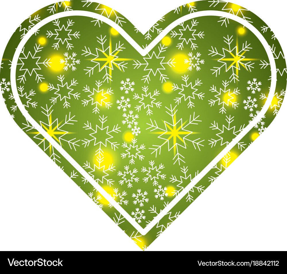 Heart snowflake glitter decoration christmas Vector Image