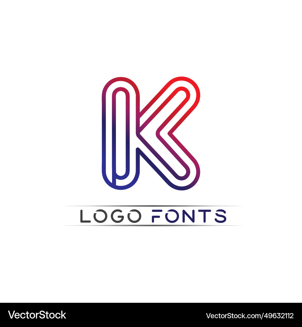 K logo design letter font concept business Vector Image