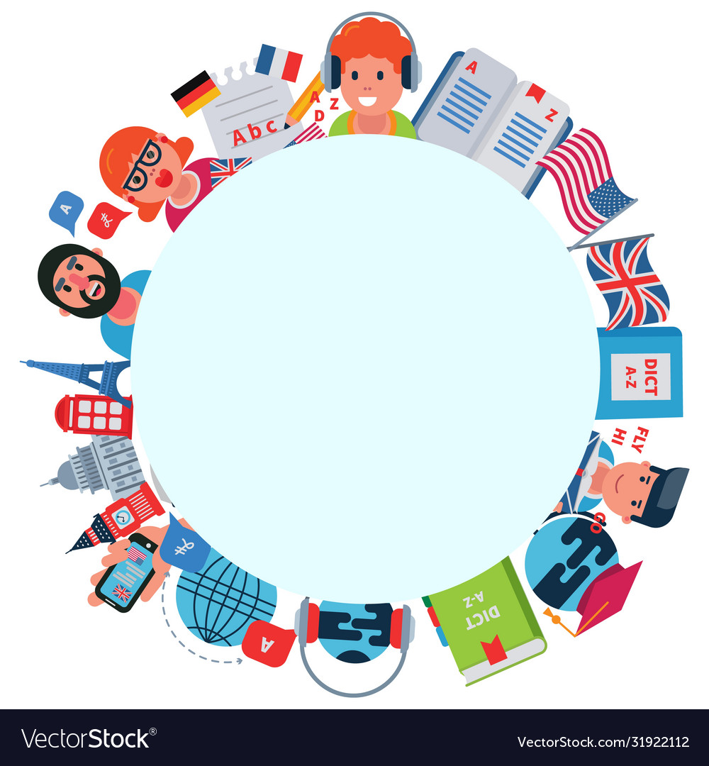 Language education conversation Royalty Free Vector Image