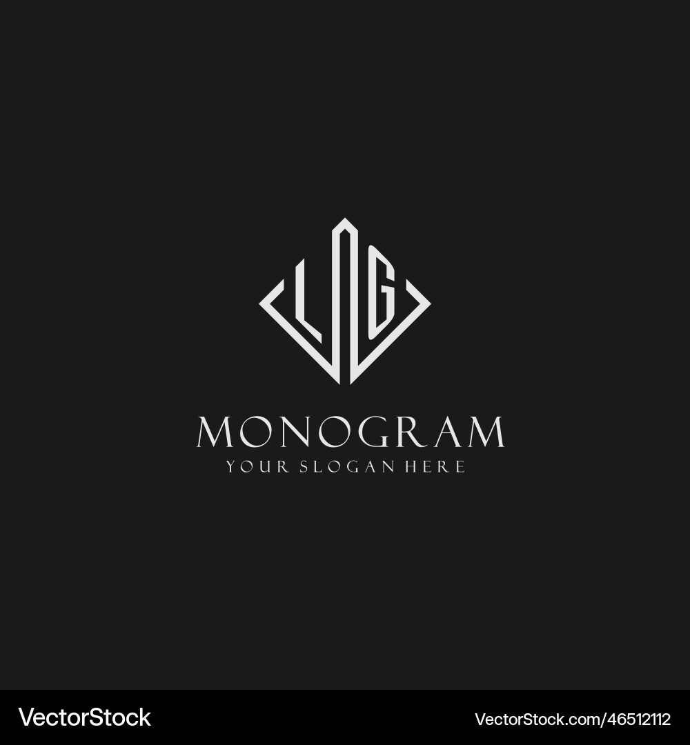 Letter lg logo with rhombus square design style Vector Image