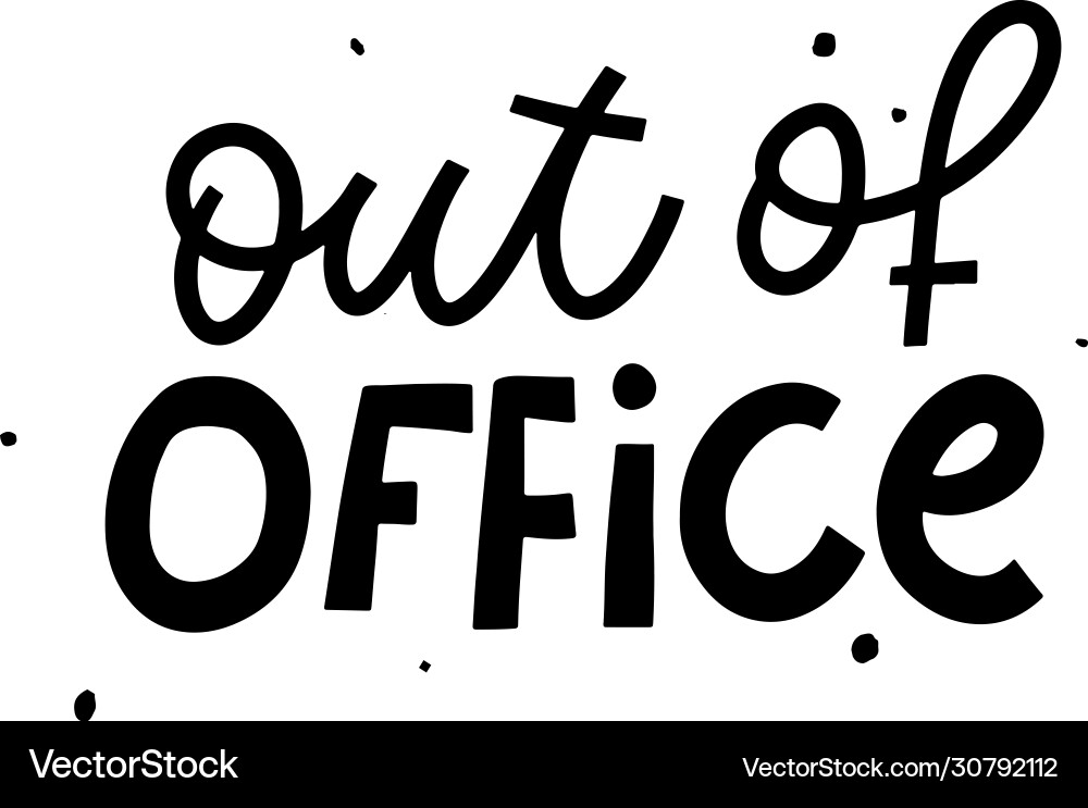 Lettering outside office black letters white Vector Image