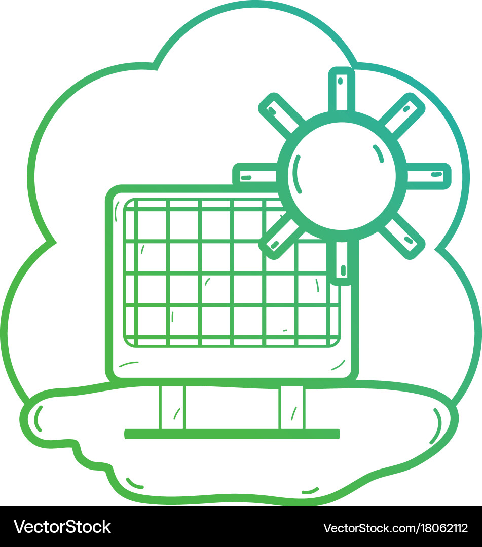 Line solar energy with natural sun weather Vector Image