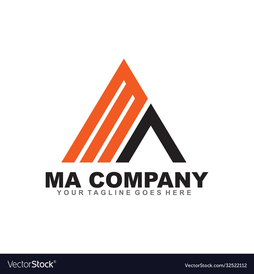 Ma letter initial logo design template Royalty Free Vector