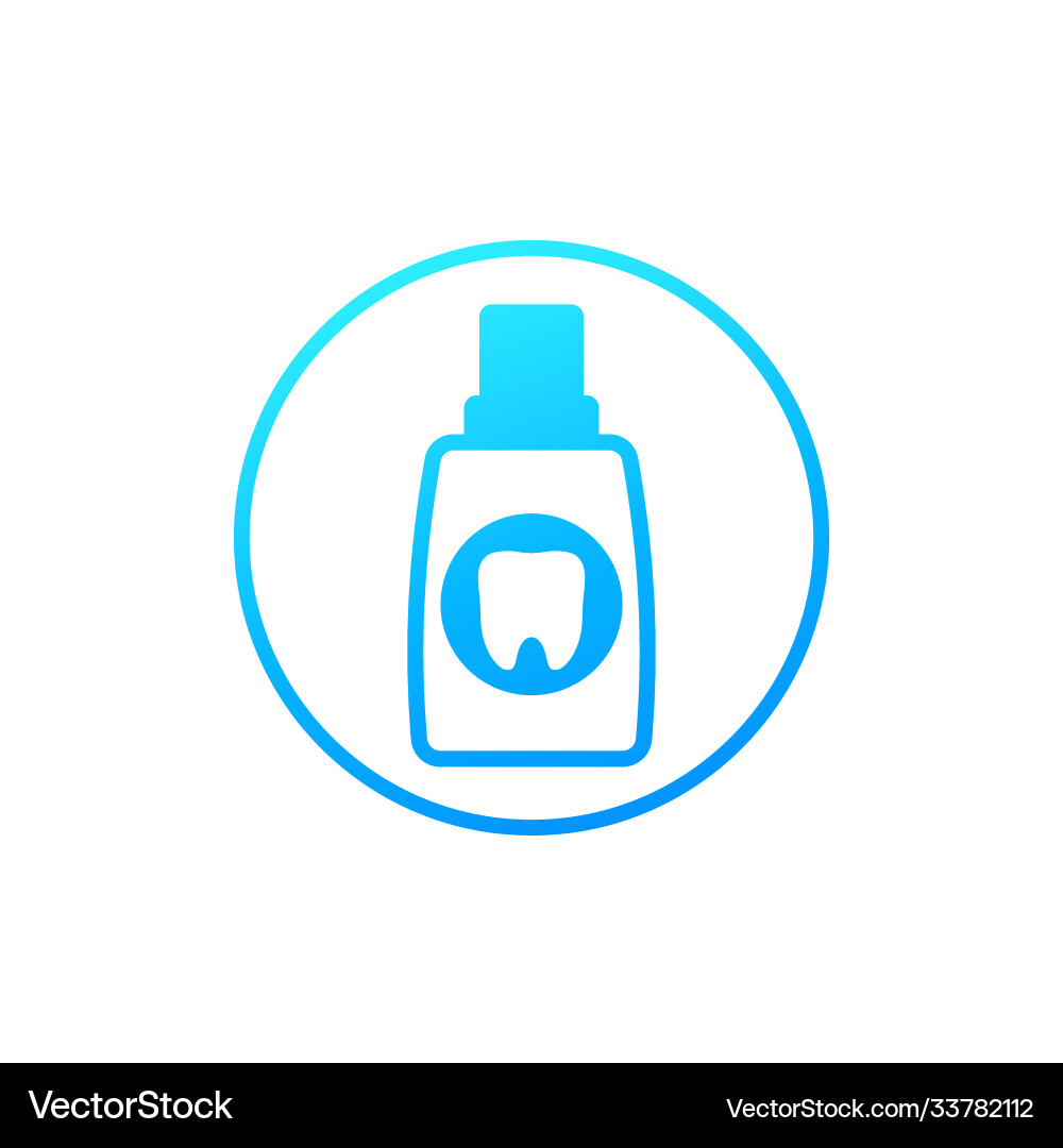 Mouthwash oral rinse bottle icon Royalty Free Vector Image