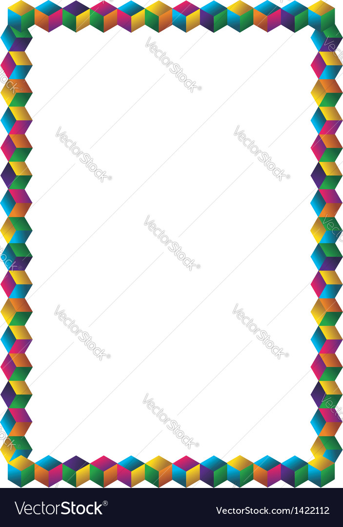 Multicolored cubes frame Royalty Free Vector Image