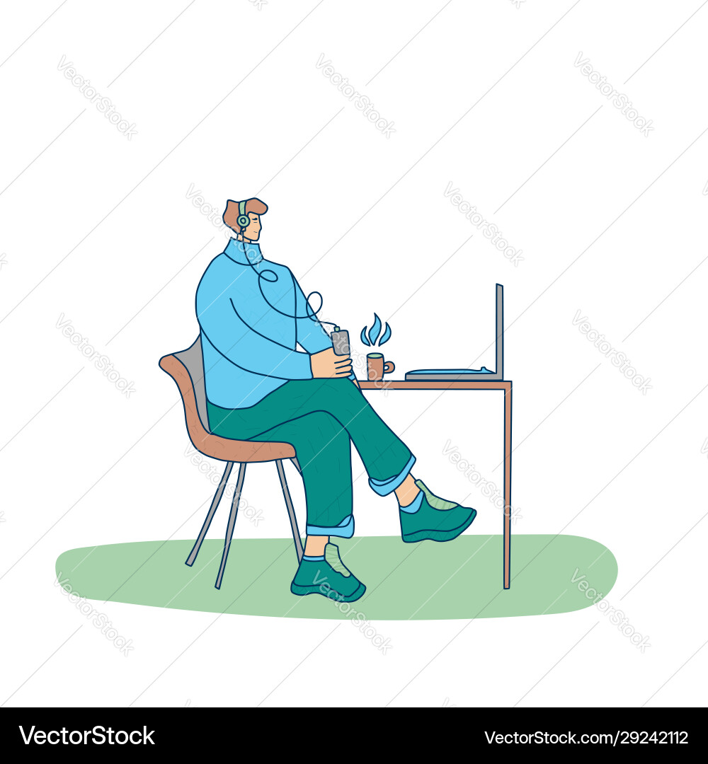 Podcast concept girl with audio stuff Royalty Free Vector