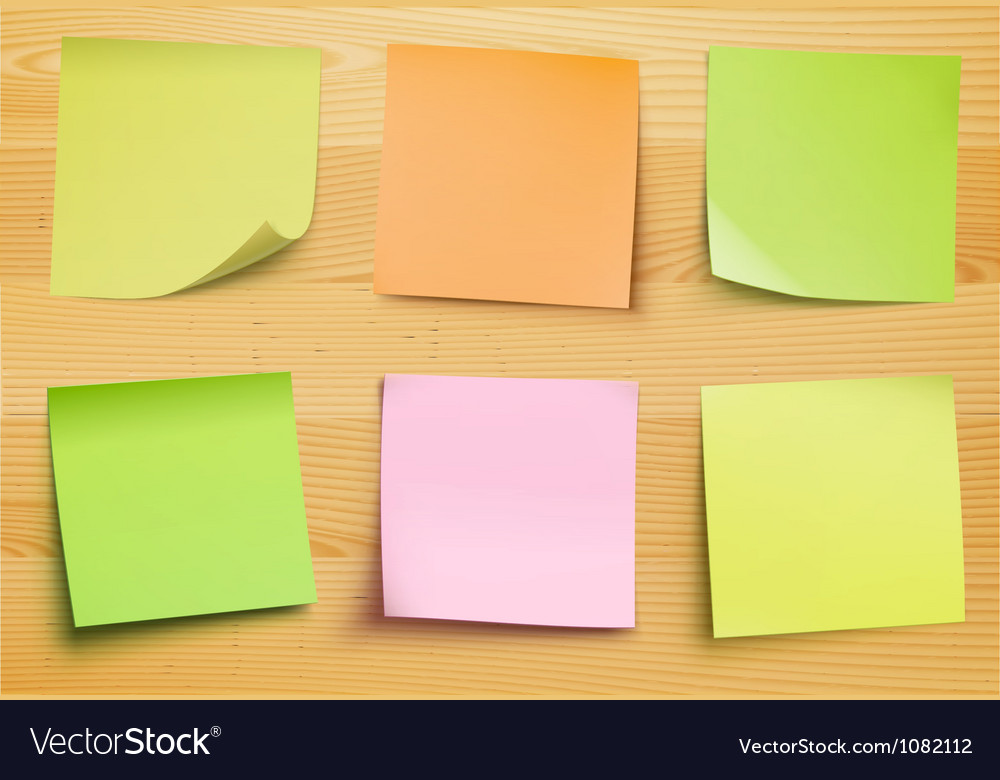 Post it notes Royalty Free Vector Image - VectorStock