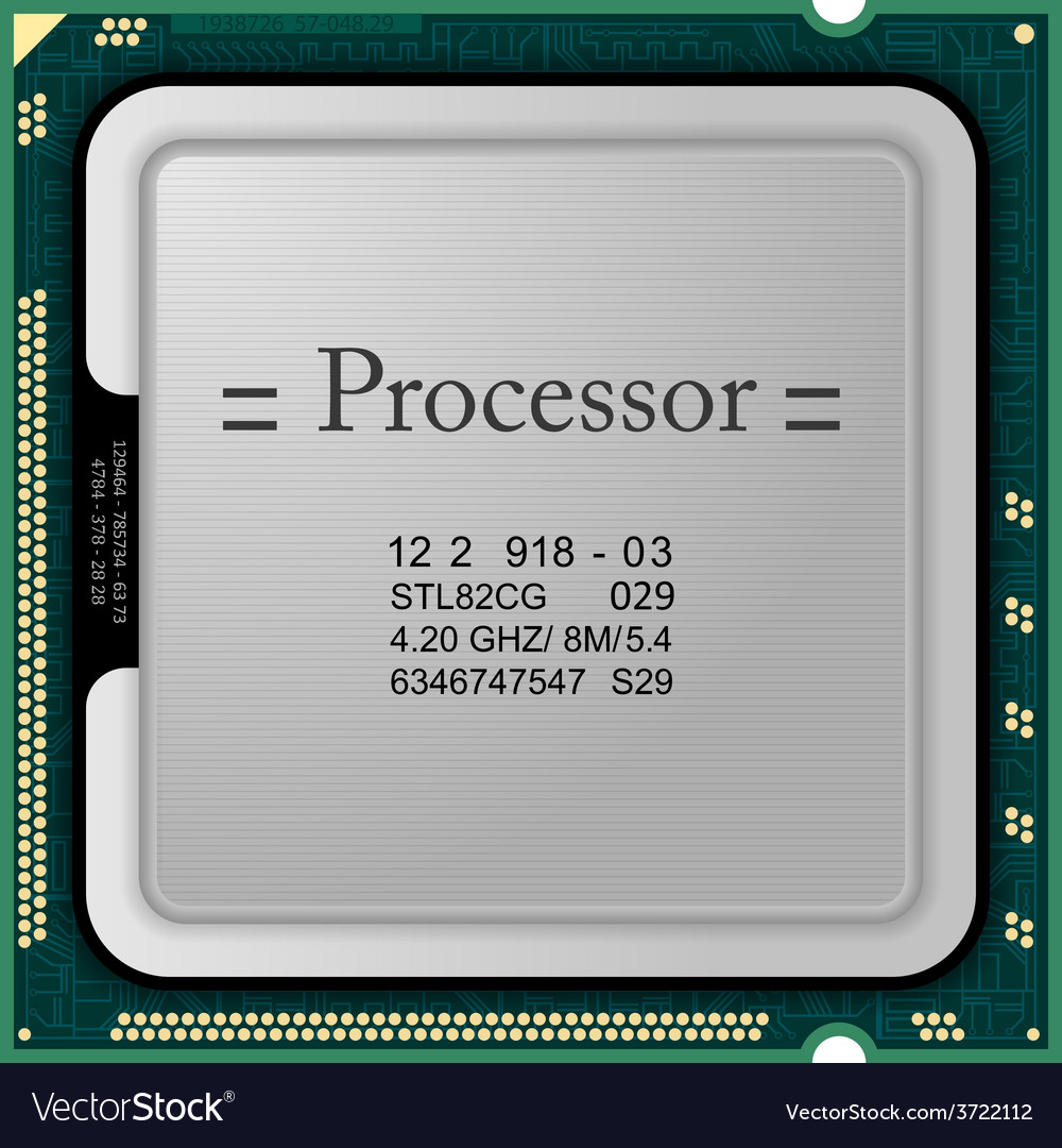 Processor Computer Hardware Royalty Free Vector Image