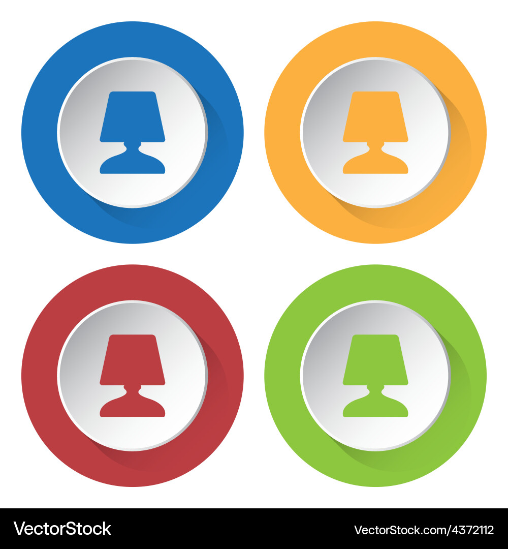 Set of four icons with lamp Royalty Free Vector Image
