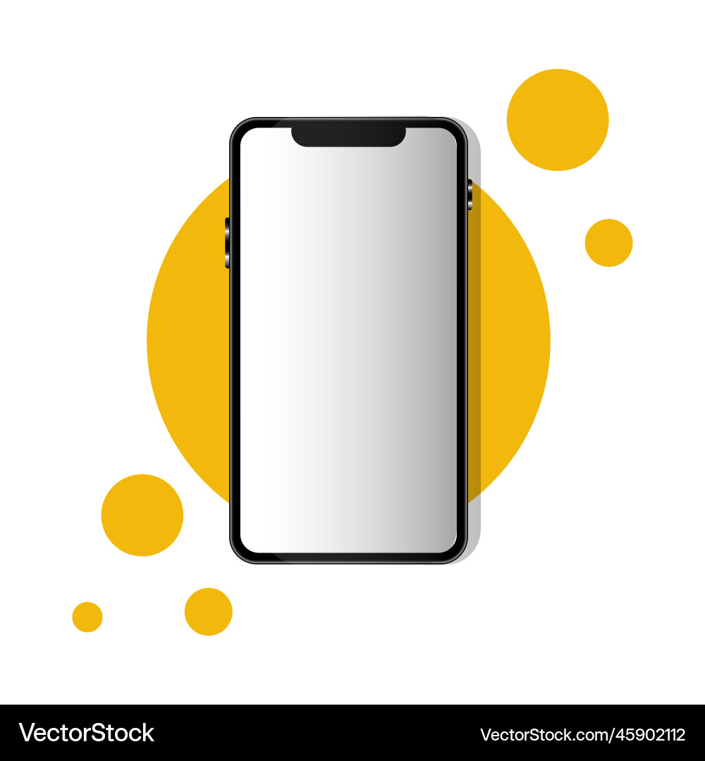 Smartphone blank screen phone mockup template Vector Image