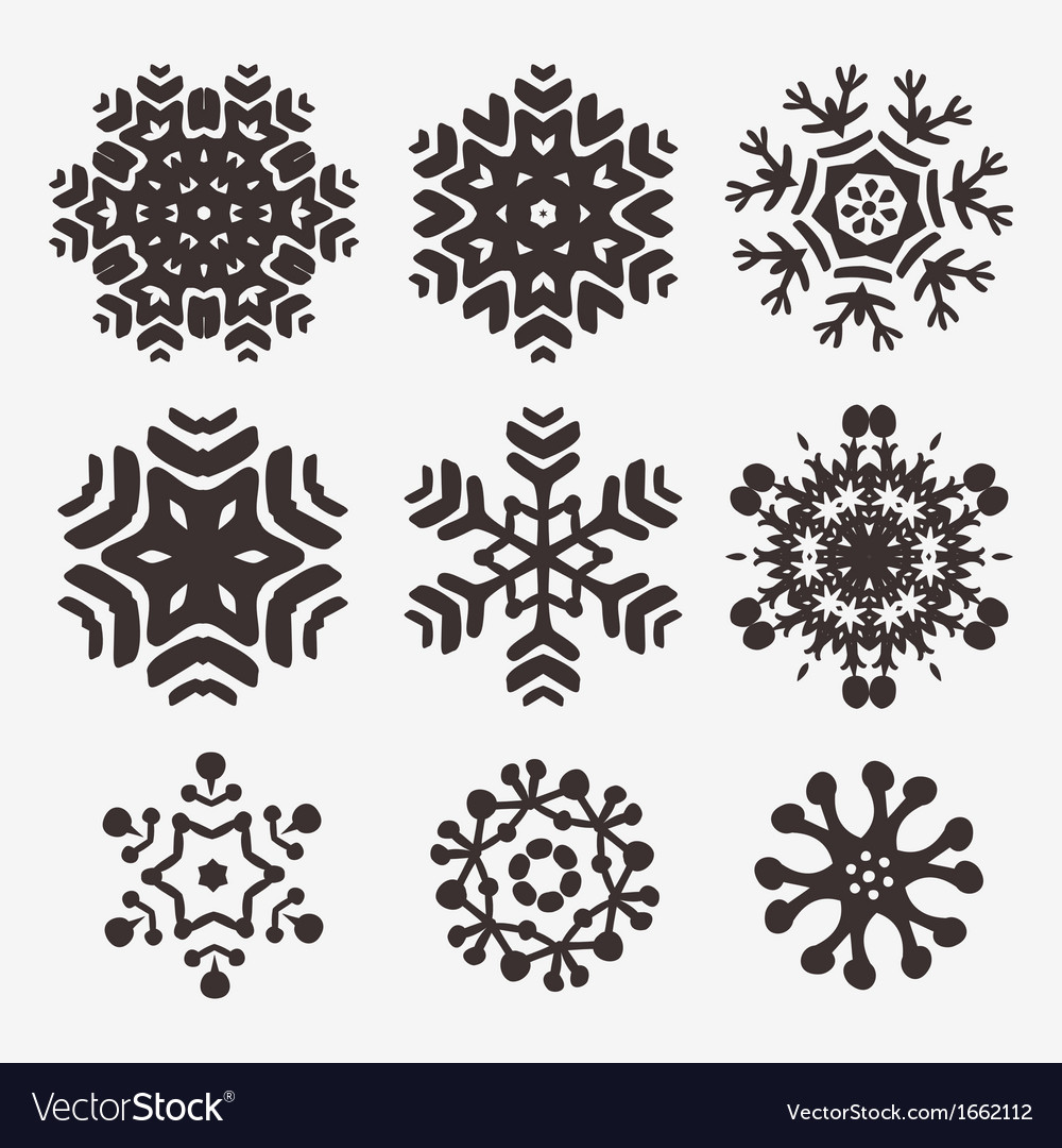 Snowflake set Royalty Free Vector Image - VectorStock