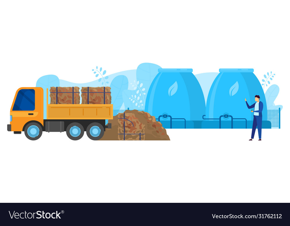 Waste processing factory Royalty Free Vector Image