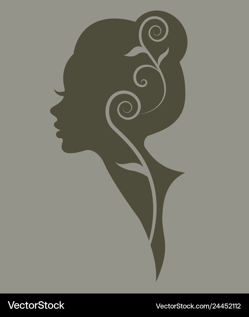 Women silhouette green icon Royalty Free Vector Image