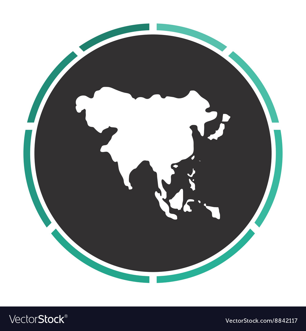 Asia computer symbol Royalty Free Vector Image