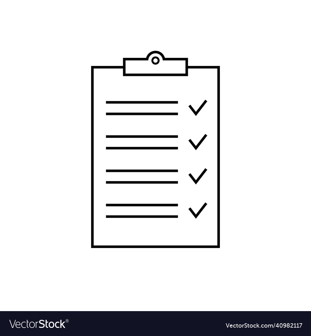 Clipboard line icon task document symbol Vector Image