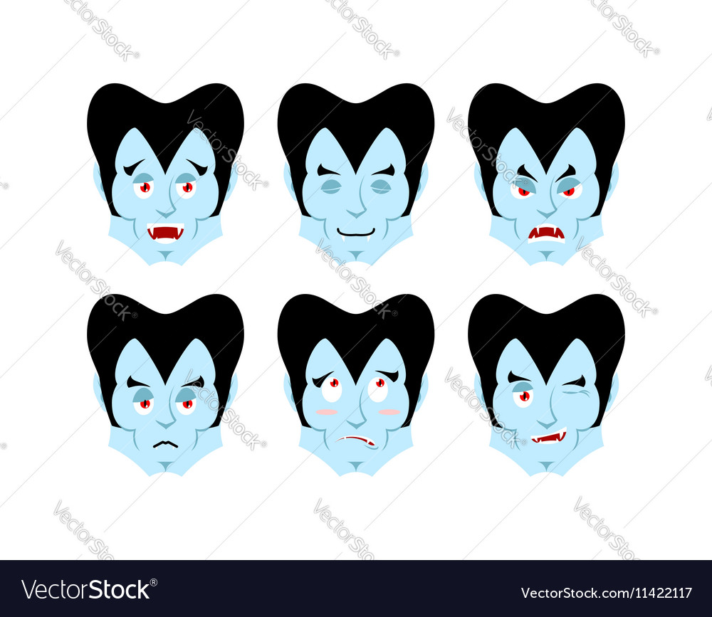 Dracula Emotions Set expressions vampire avatar Vector Image