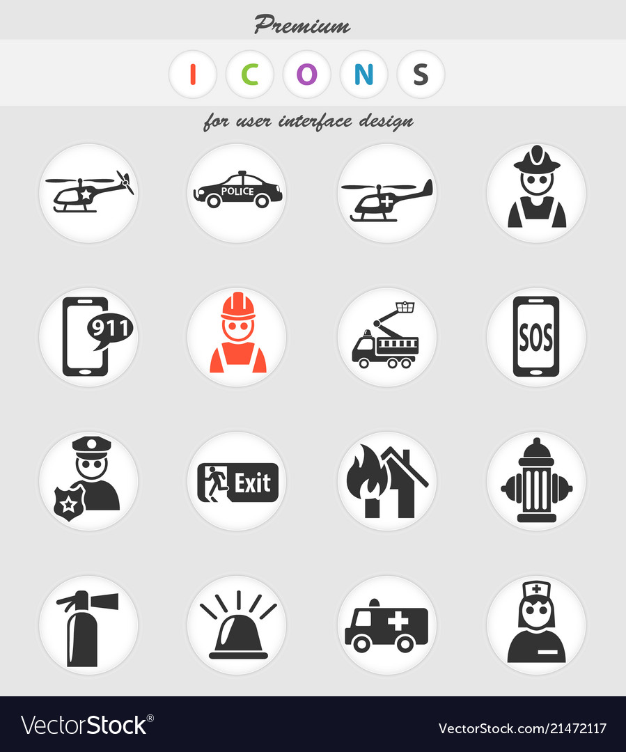 Emergency icon set Royalty Free Vector Image - VectorStock