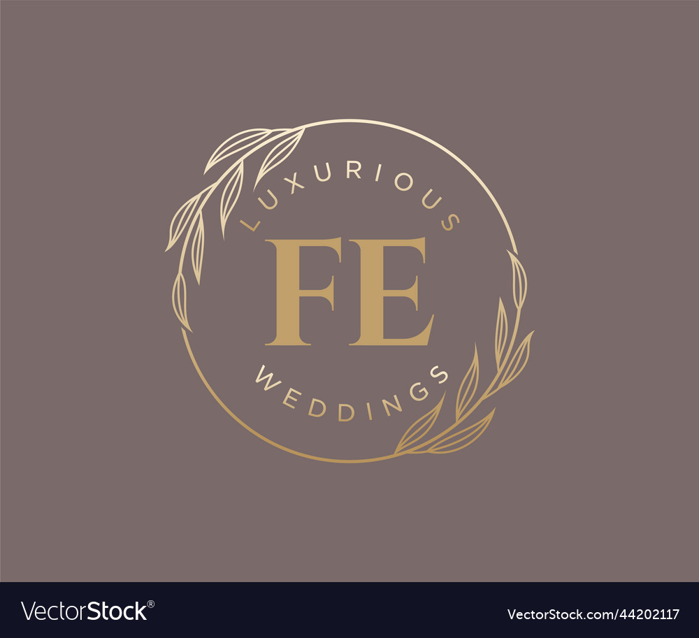 Fe initials letter wedding monogram logos Vector Image