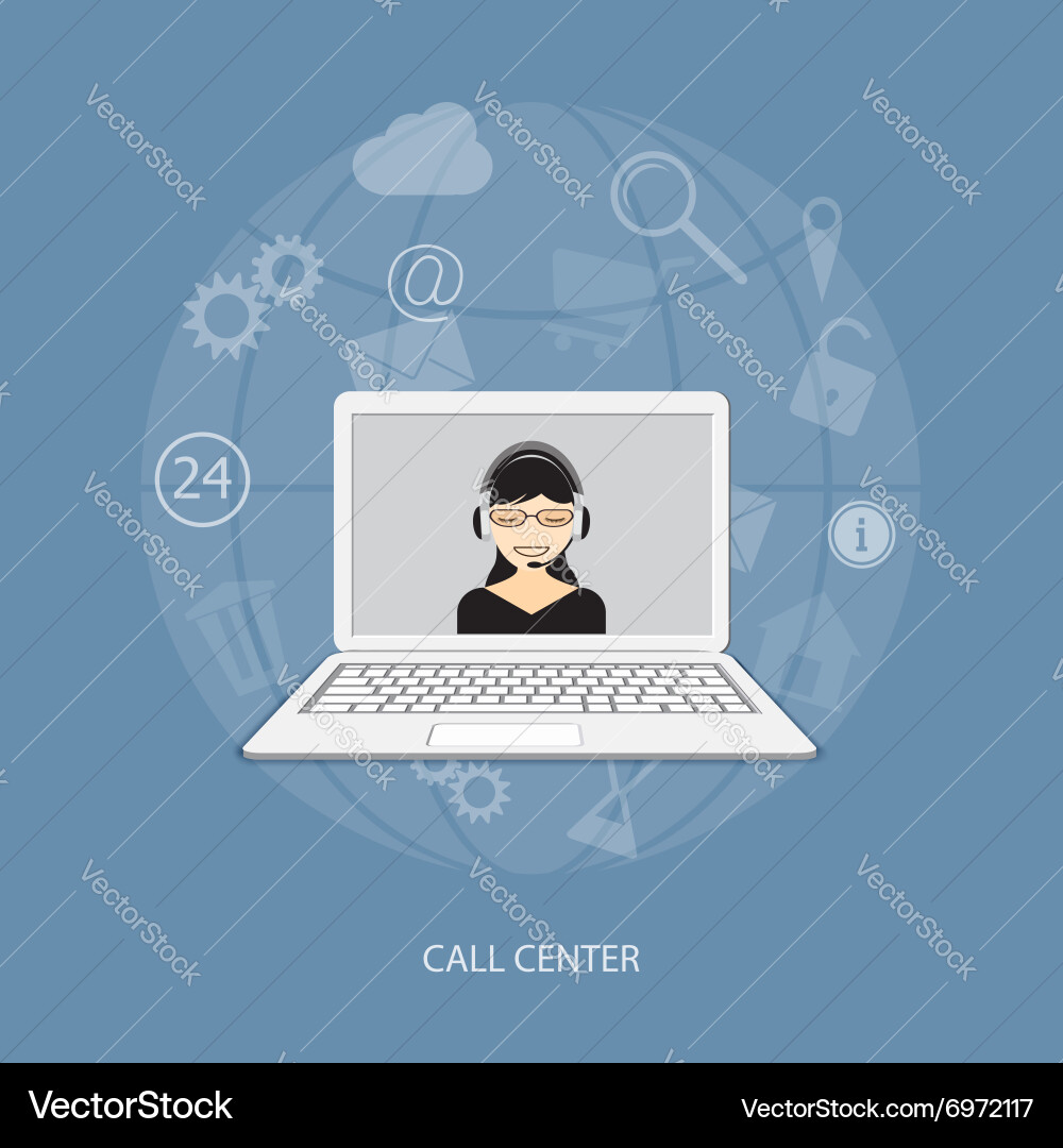 Flat elements of support Royalty Free Vector Image