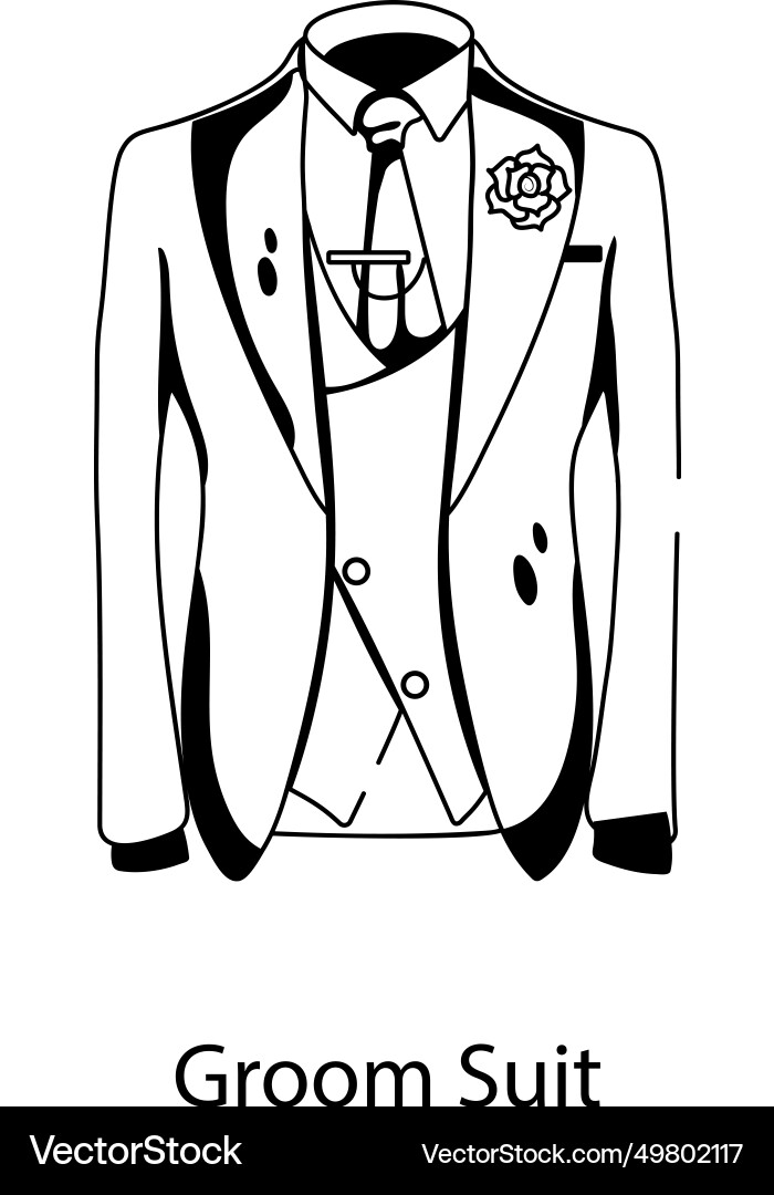 Groom suit Royalty Free Vector Image - VectorStock