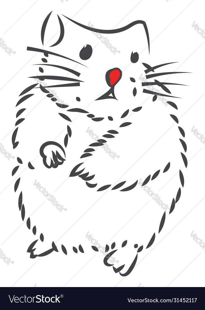 Hamster on white background Royalty Free Vector Image