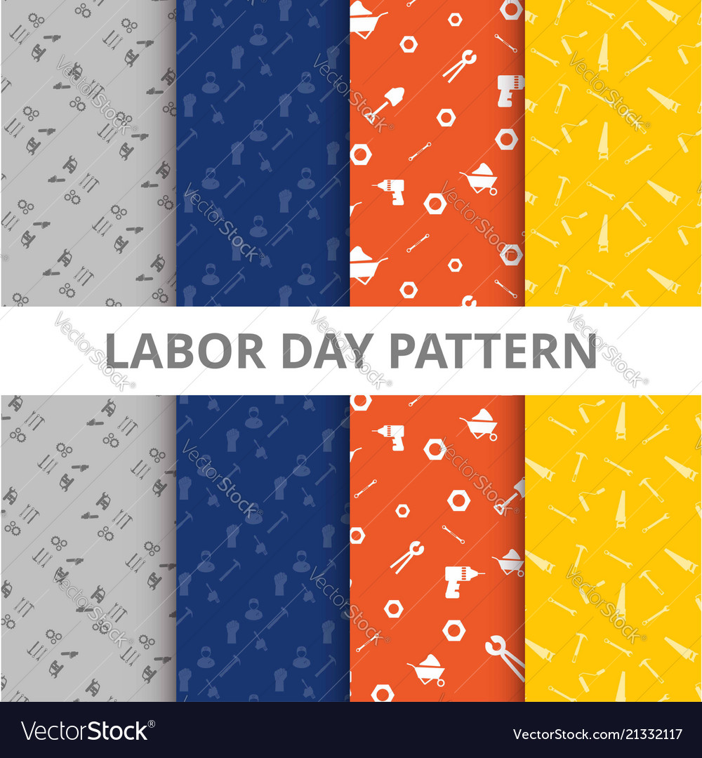 Labor day pattern background Royalty Free Vector Image