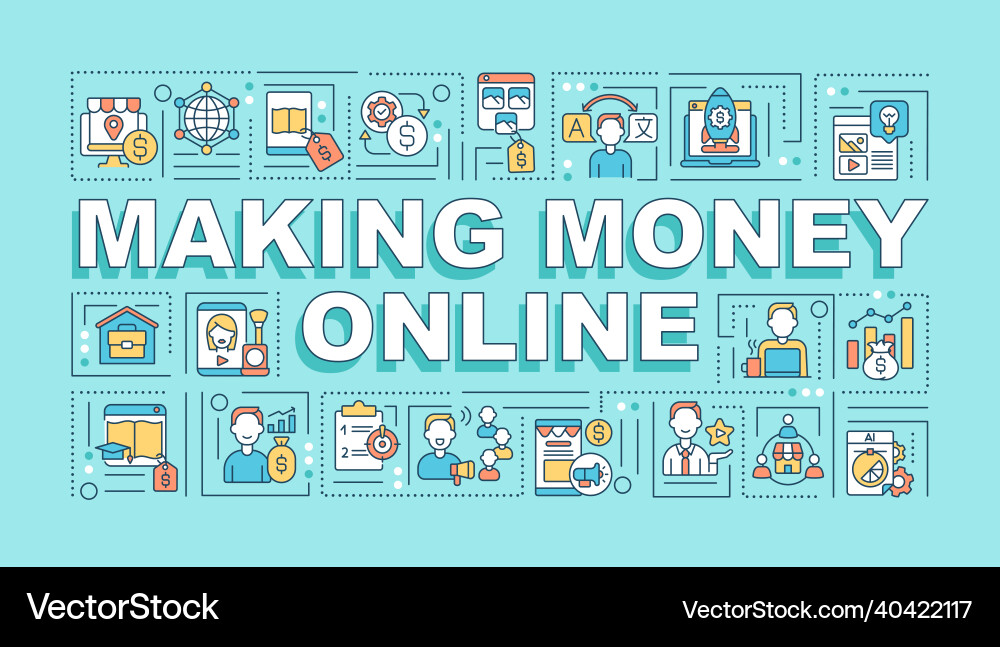 Making money online word concepts banner Vector Image