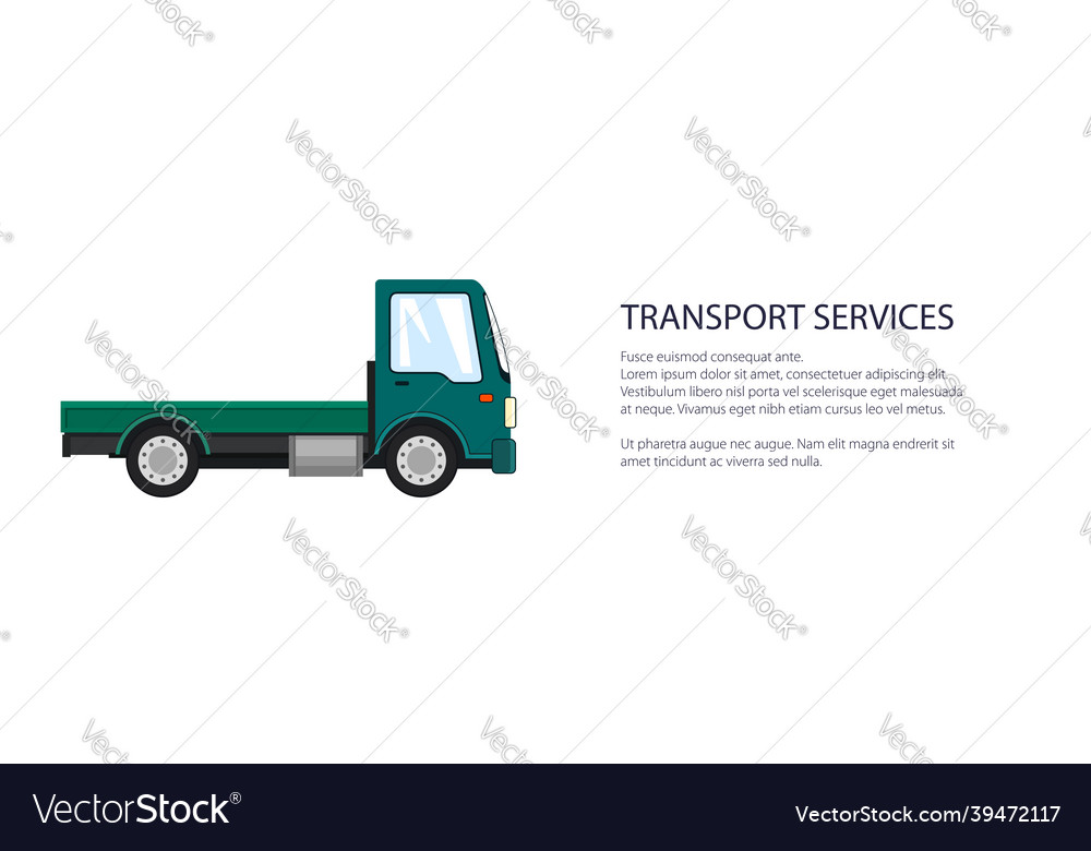 Mini lorry without load banner Royalty Free Vector Image