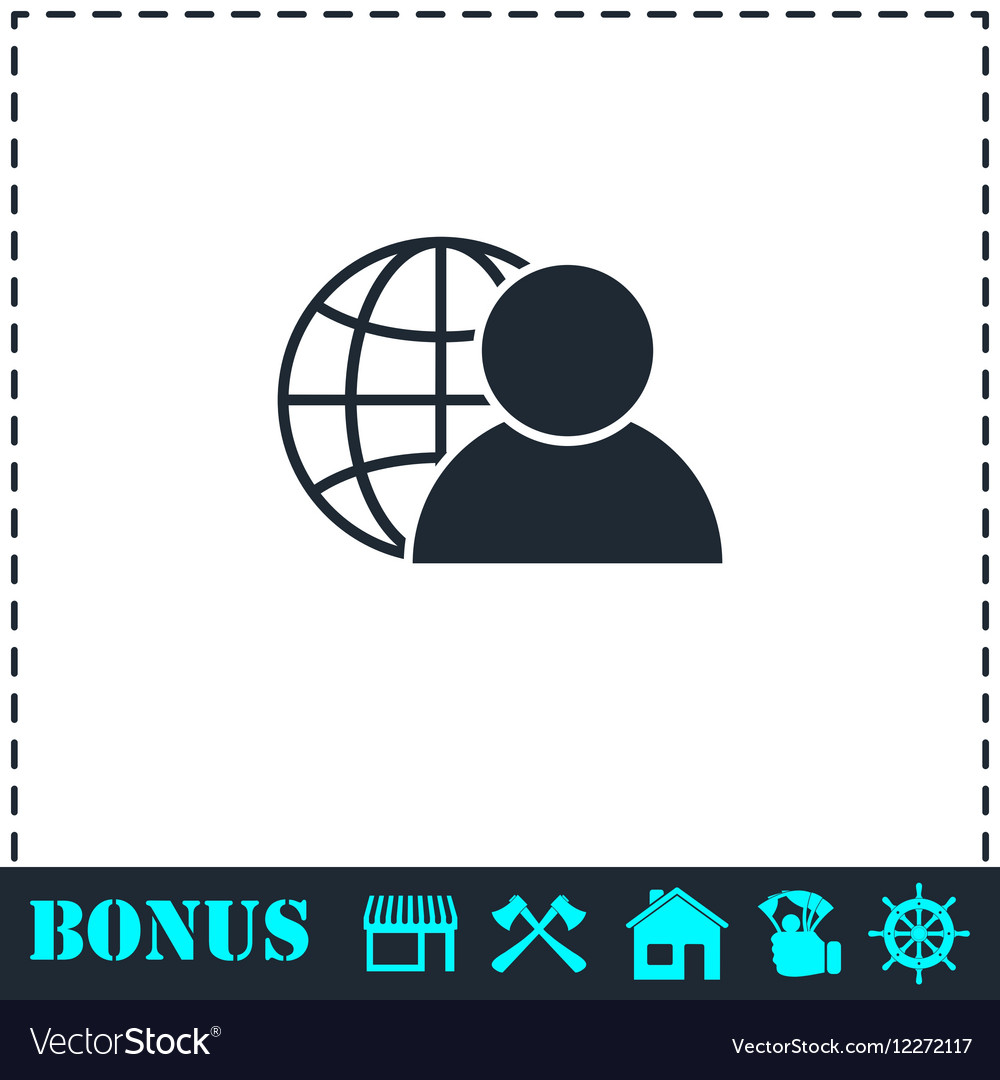Network administrator icon flat Royalty Free Vector Image