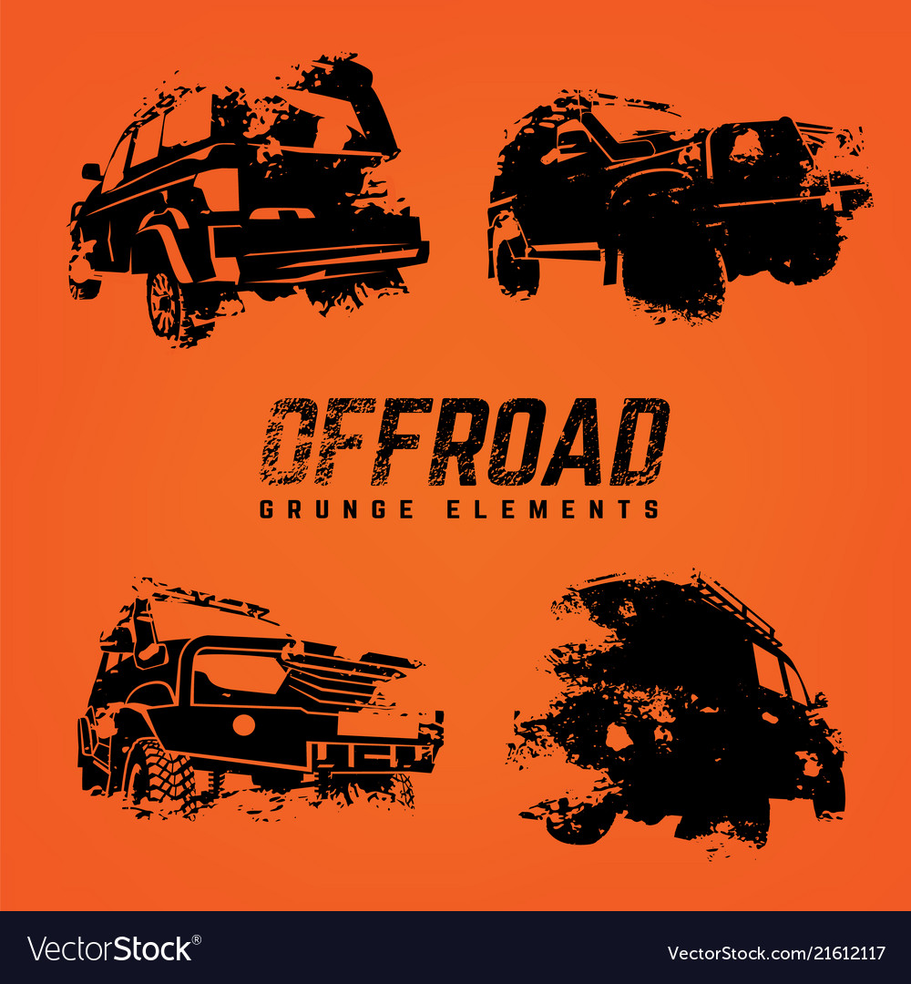 Off-road logo elements set Royalty Free Vector Image