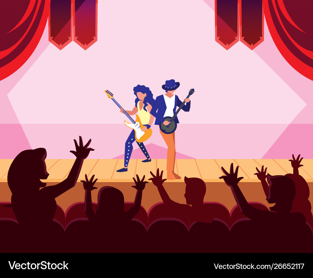 People musicians concert event design Royalty Free Vector