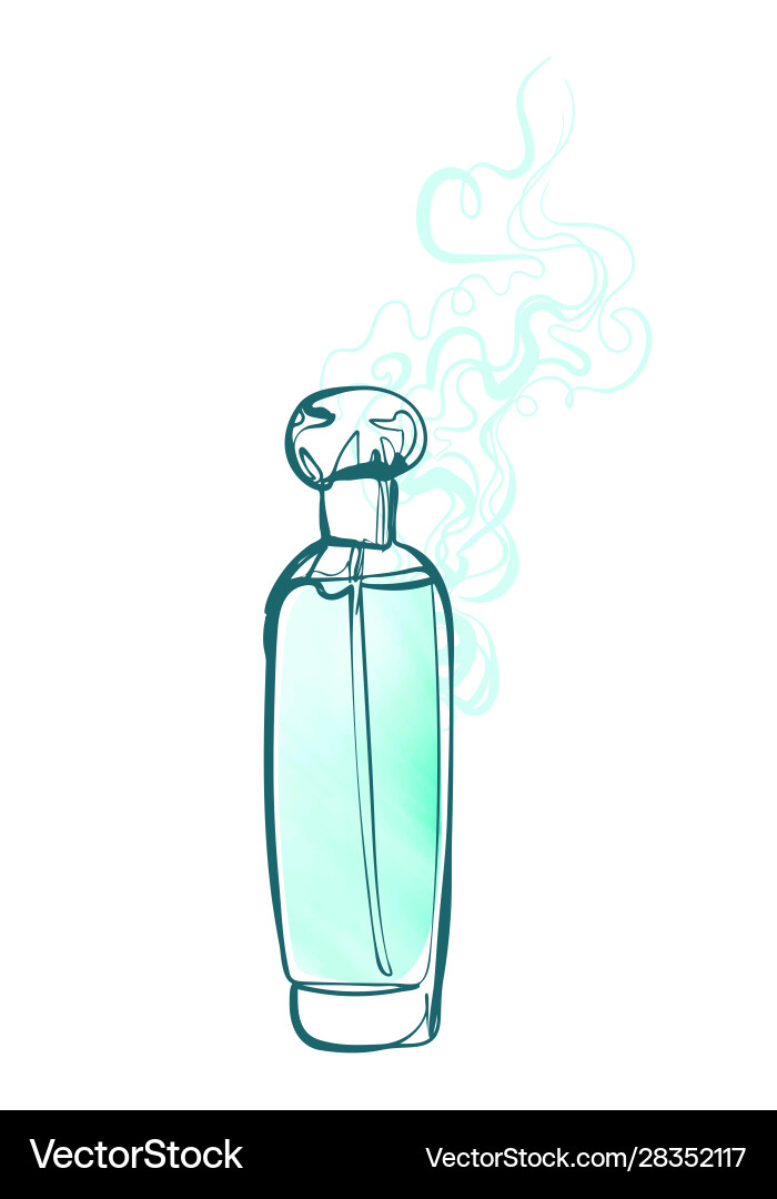 Perfume line art sketch outline isolated design Vector Image
