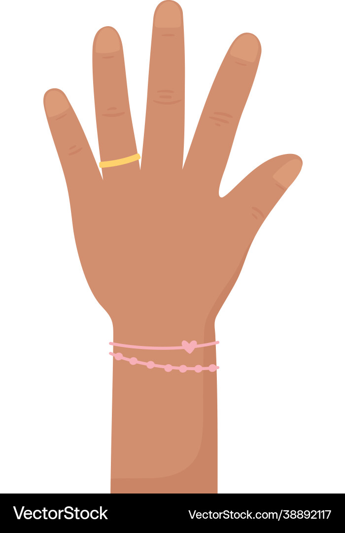 Raised hand with ring Royalty Free Vector Image