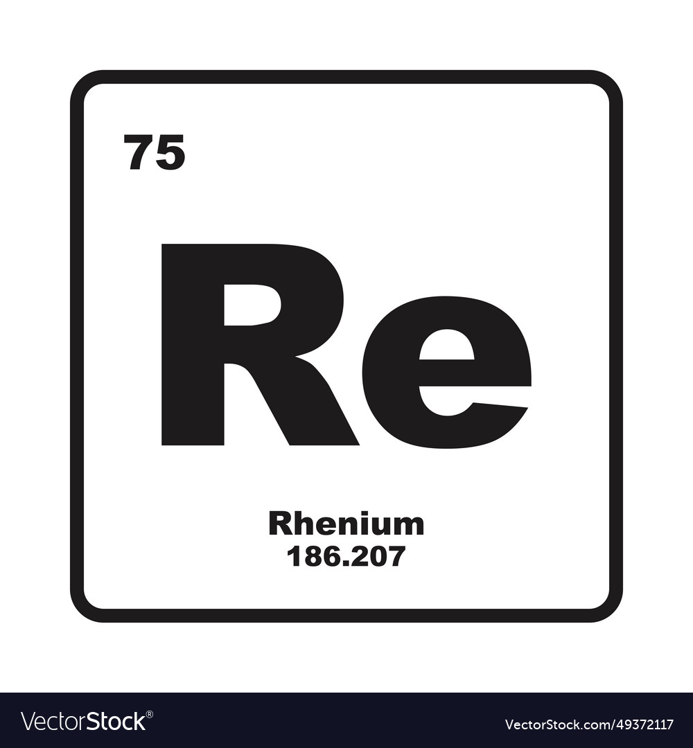 Rhenium element icon Royalty Free Vector Image Rhenium element icon Royalty Free Vector Image