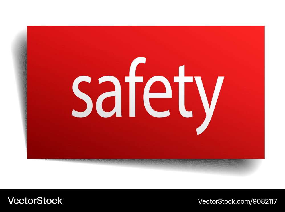 Safety red paper sign isolated on white Royalty Free Vector