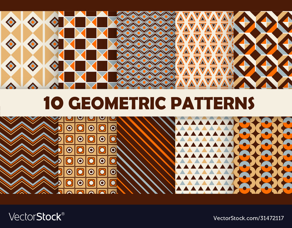 Set geometric seamless pattern Royalty Free Vector Image