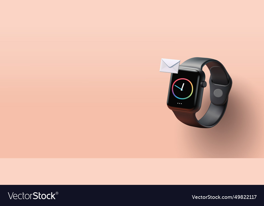 Smart watch 3d render with analog Royalty Free Vector Image