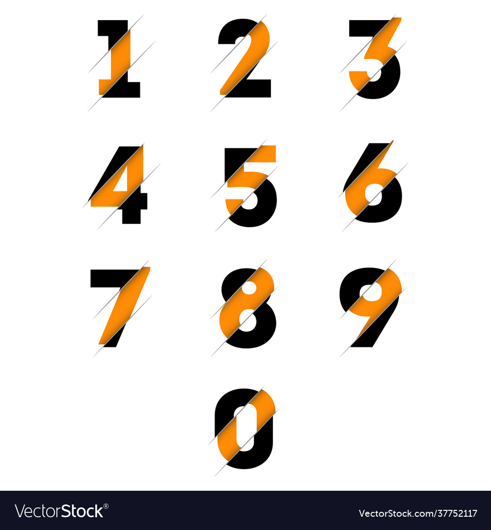 Stylized numbers design numbers Royalty Free Vector Image