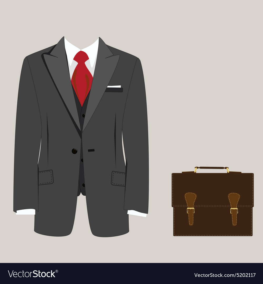 Suit and briefcase Royalty Free Vector Image - VectorStock