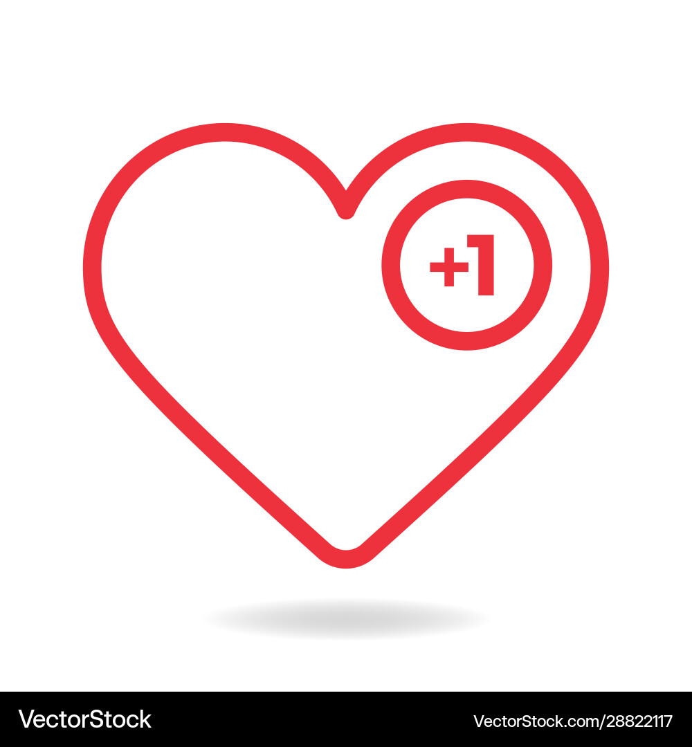 Valentine red outline heart like counter comment Vector Image