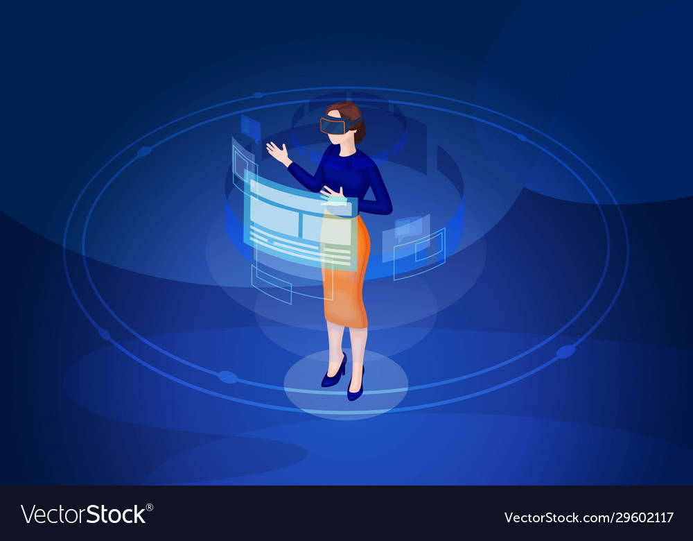 Virtual reality isometric Royalty Free Vector Image Virtual reality isometric Royalty Free Vector Image