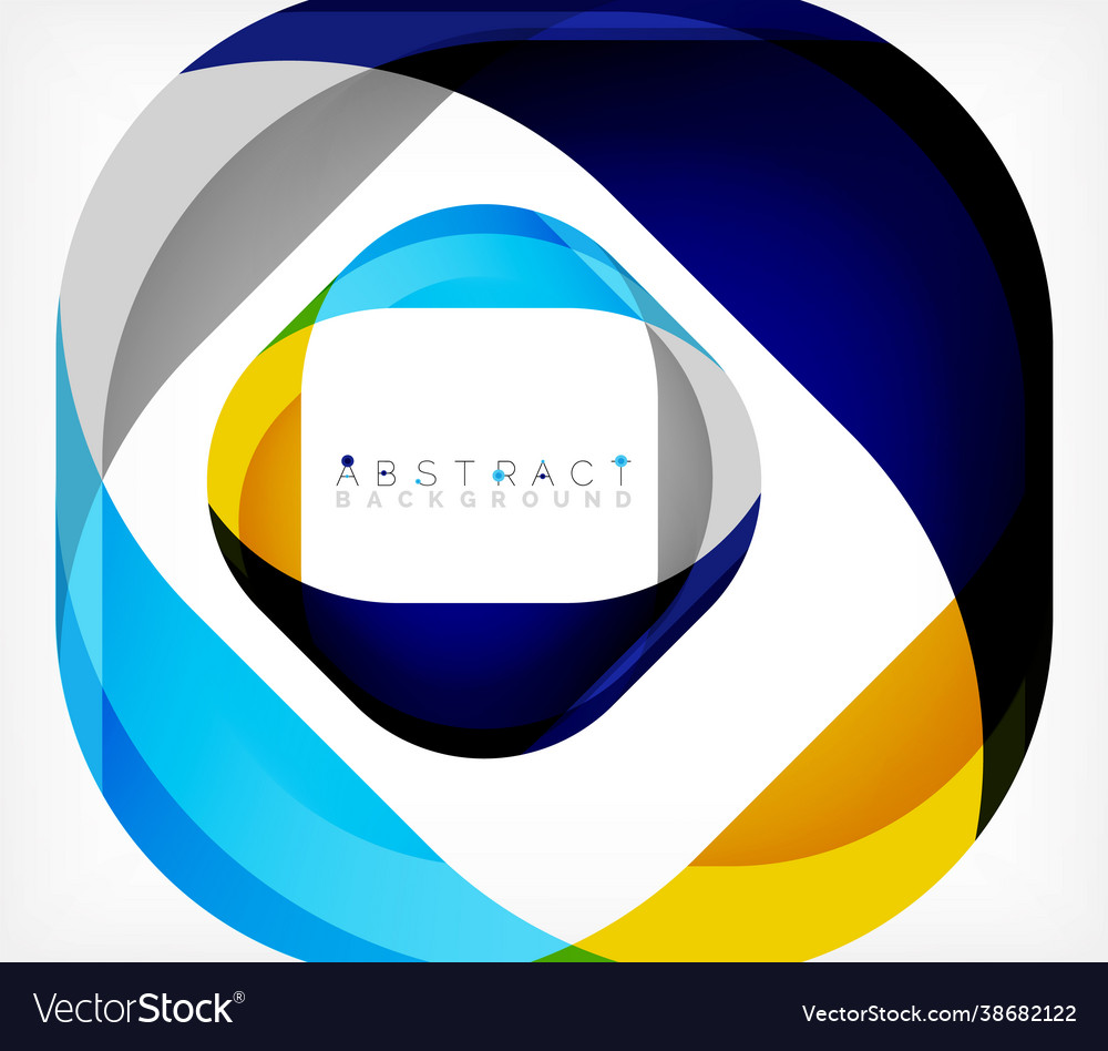 Abstract square shape with overlapping waves Vector Image