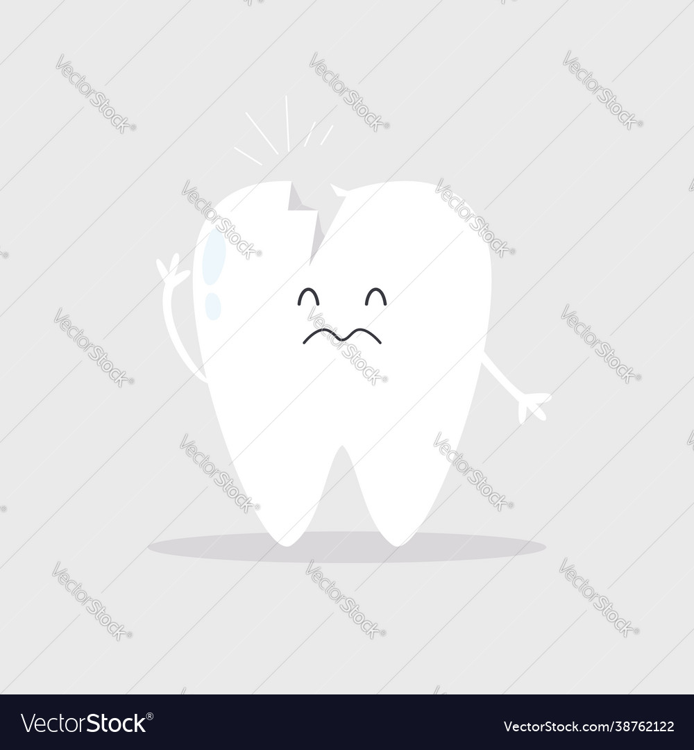 An upset tooth Royalty Free Vector Image - VectorStock