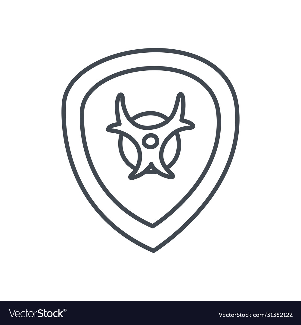 Biohazard inside shield line style icon Royalty Free Vector Biohazard inside shield line style icon Royalty Free Vector