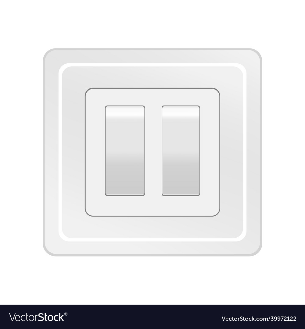 Double wall switch electric power flat button Vector Image