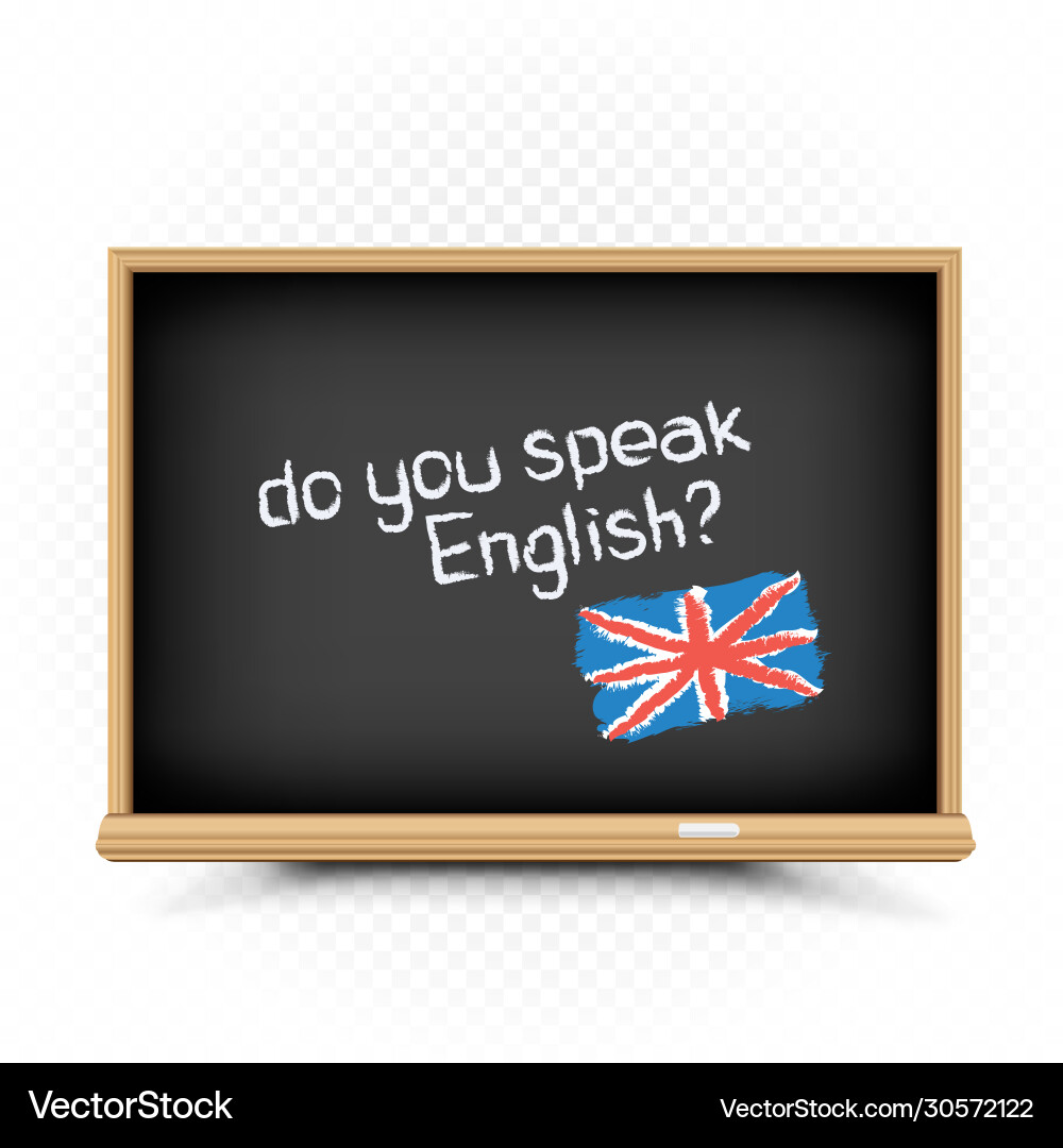 English lessons sign draw on school chalkboard Vector Image
